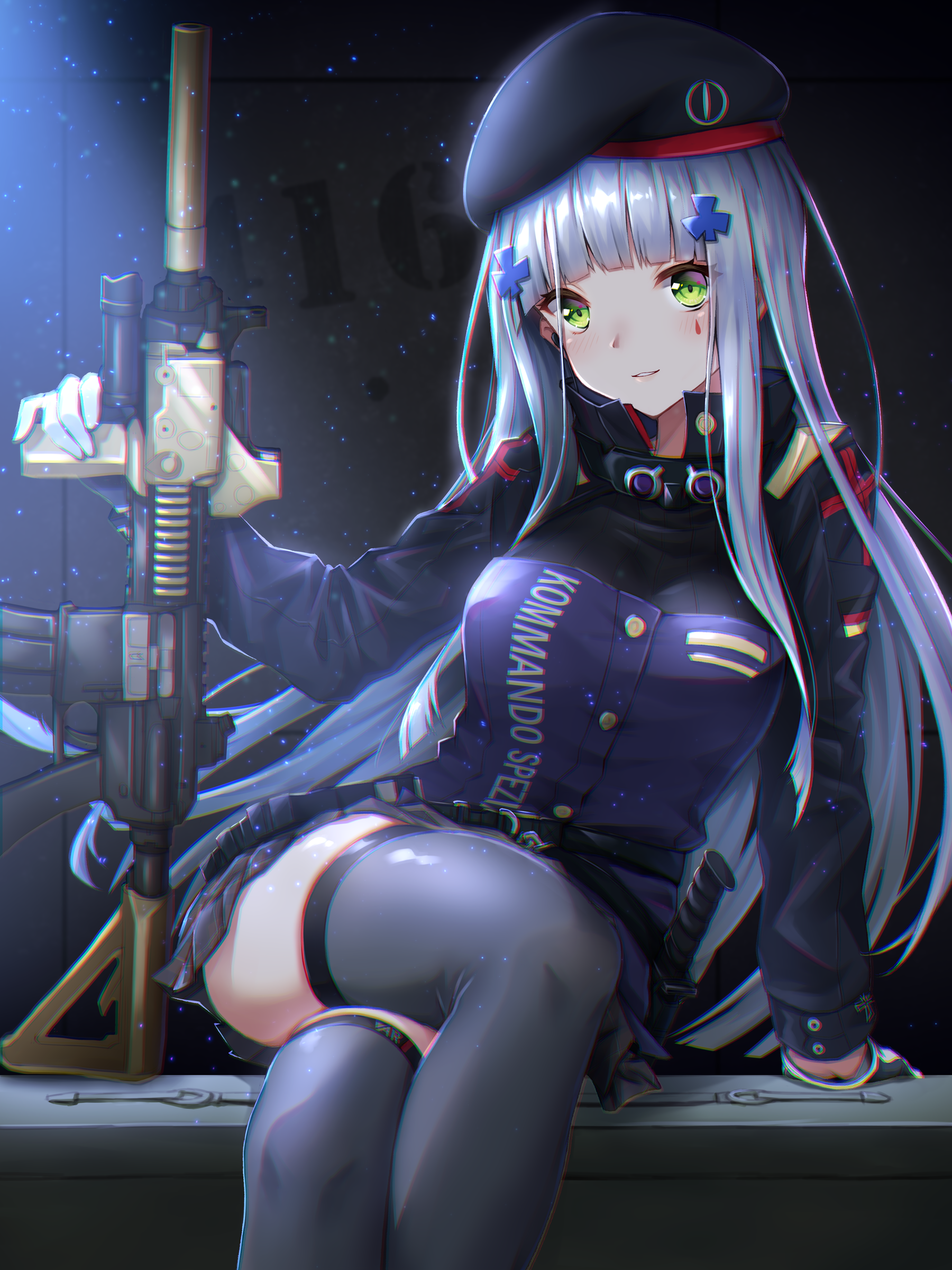 toki (toki ship8) girls frontline hk416 (girls frontline) gun thighhighs | #483739 | yande.re